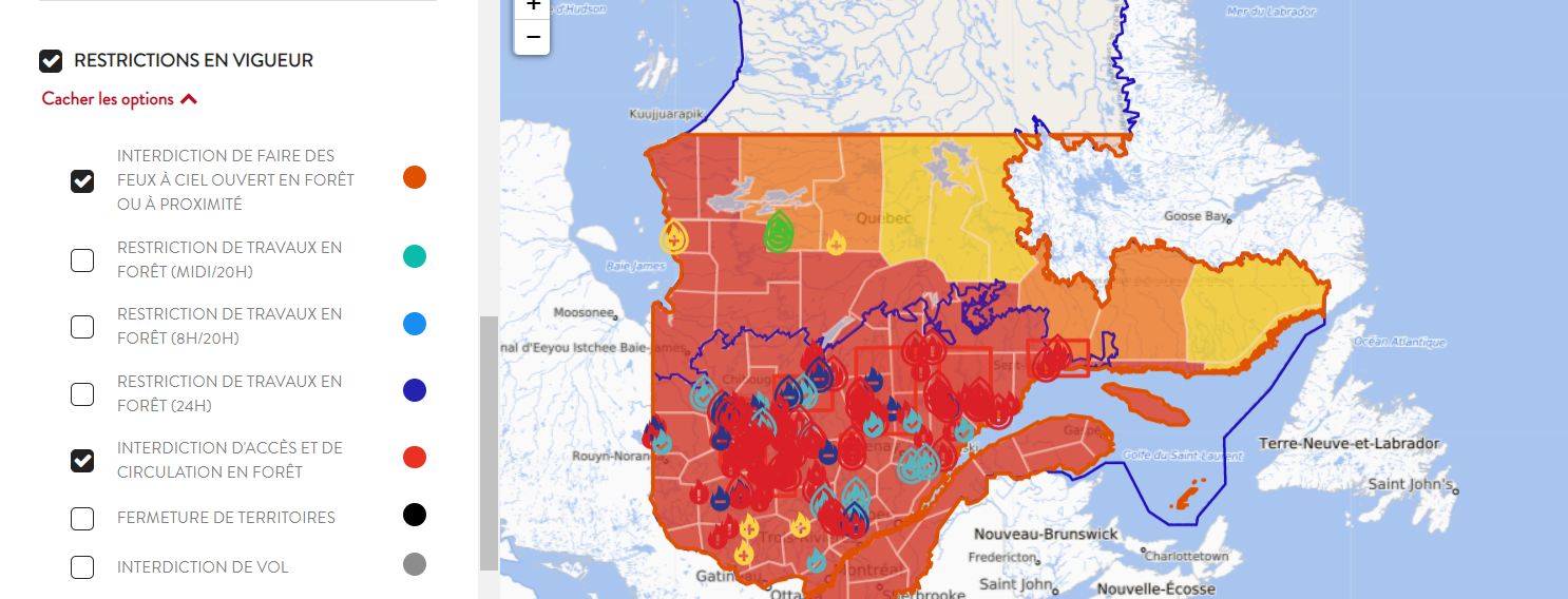 Dangers d’incendie : l’Est-du-Québec en rouge | Journal Le Soir