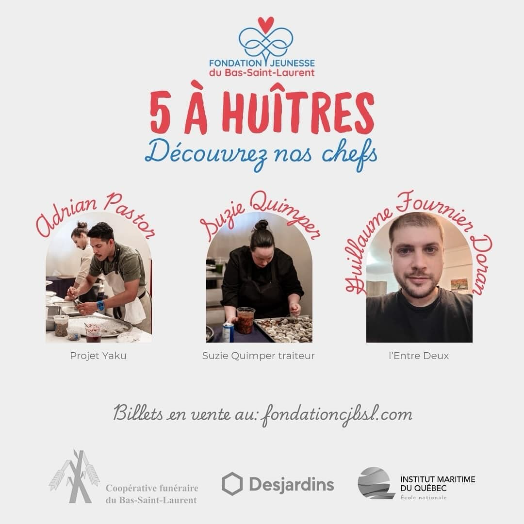 Fondation jeunesse : des chefs réputés pour le « 5 à Huîtres ...